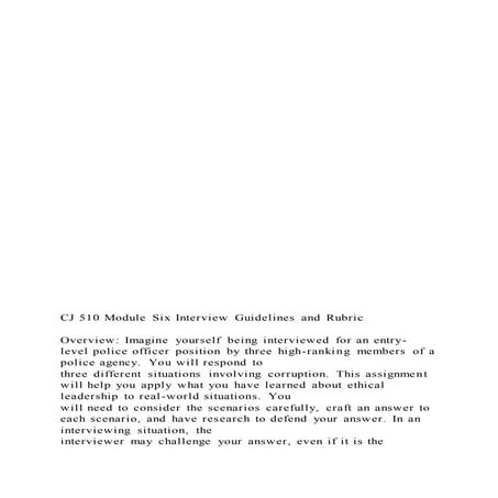 CJ 510 Module Six Inte | DOCX