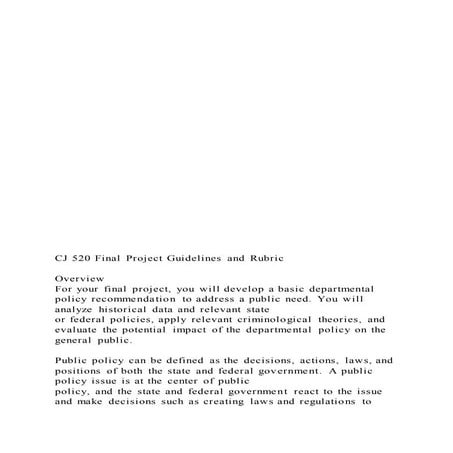 CJ 520 Final Project Guideli | DOCX
