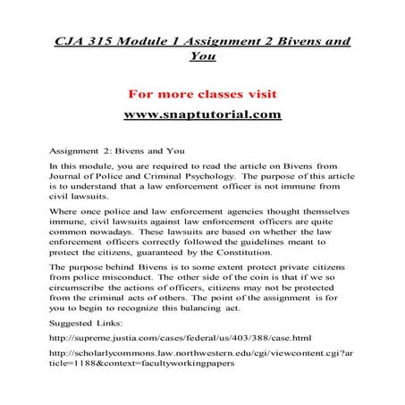 Cja 315 | DOCX | Law