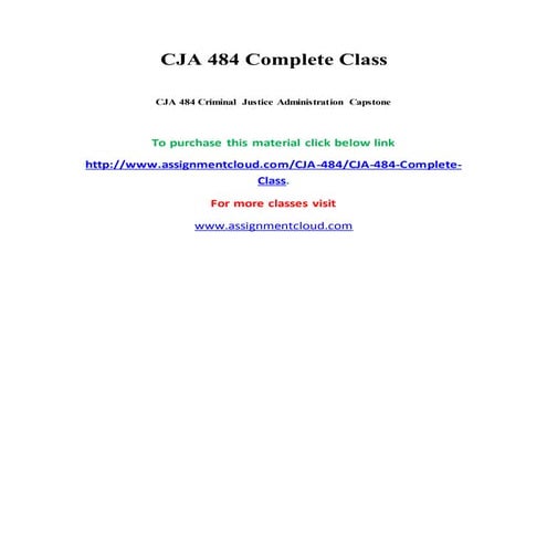 CJA 484 Entire Course NEW | DOCX