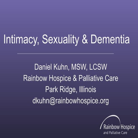 Intimacy Sexuality And Dementia In Long Term Care Ppt