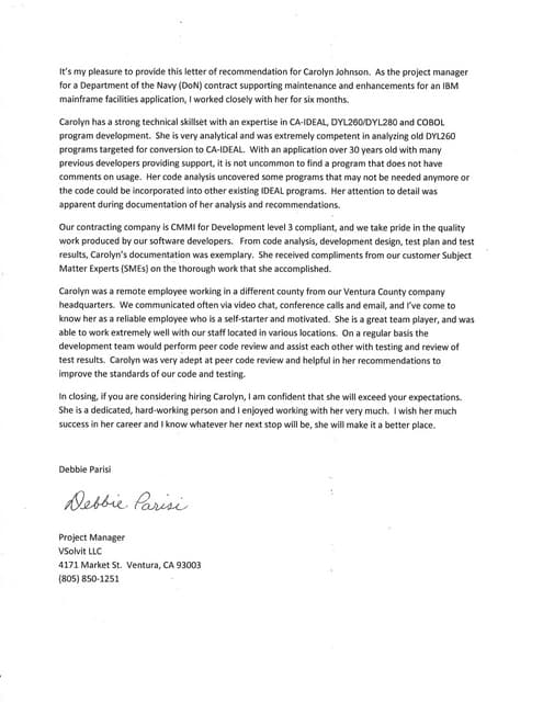 Letter of recommendation by mike lorusso 2015 03-06 | PDF