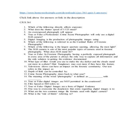 Cjus 361 quiz 1 answers | DOCX