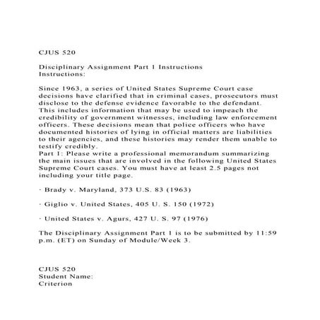 CJUS 520Disciplinary Assignment Part 1 InstructionsInstruc.docx