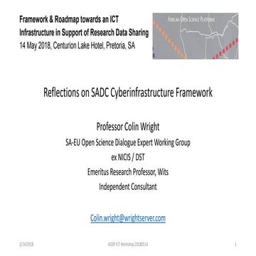 Reflections on SADC Cyberinfrastructure Framework/Colin Wright | PPT