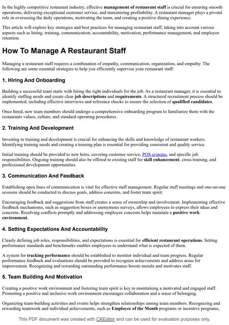 Teamwork in the Restaurant Industry.pptx