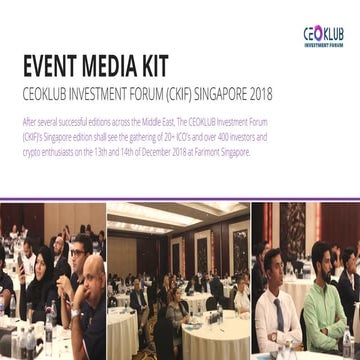 Event Media Kit- CEOKLUB Investment Forum (CKIF) Singapore- December ...