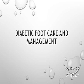 Diabetic foot care and manegement | PPTX | Foot Health | Diseases and ...