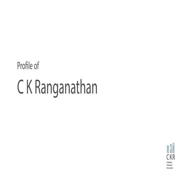 CK Ranganathan profile | PPT