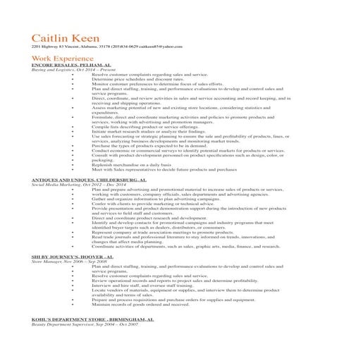 Caitlin Keen Resume | PDF
