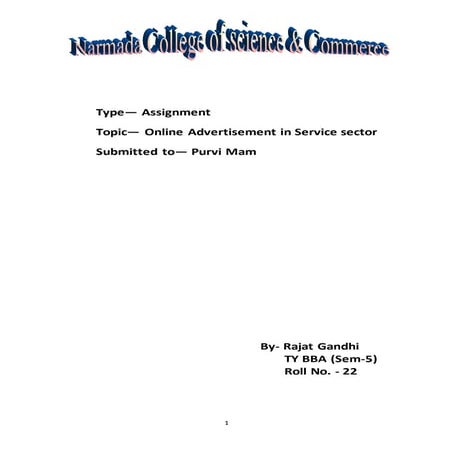 Online Advertisement in Service Sector | PDF