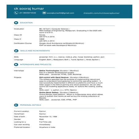 Ck sooraj kumar_resume | PDF