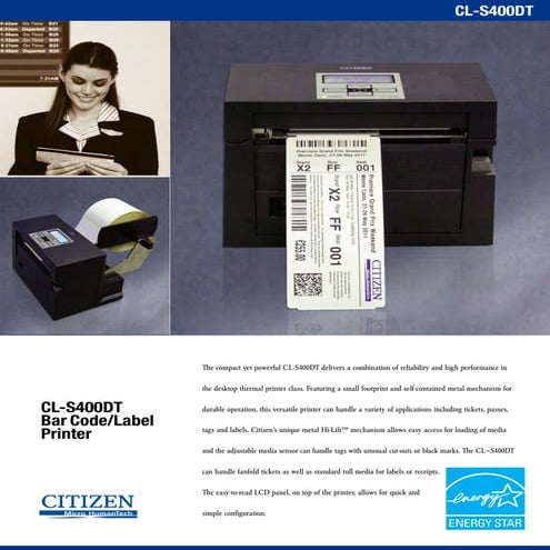 CL-S 400 Direct Thermal Label Printer | PDF