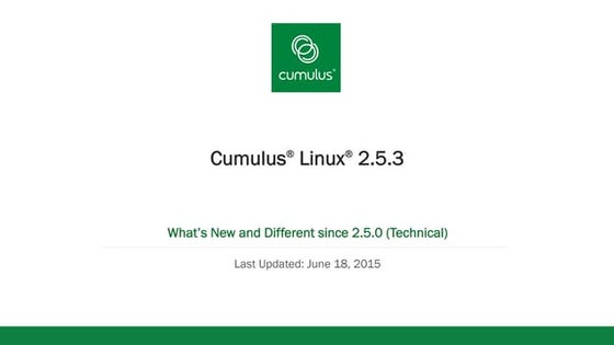Cumulus Linux 2.5.5 What's New | PDF