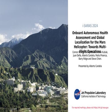 Onboard Autonomous Health Assessment and Global Localization for the ...