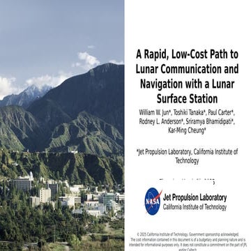 A rapid Low cost path to lunar communication and navigation with a ...