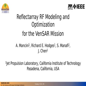 Reflectarray RF Modeling and Optimization for the VenSAR Mission CL25_1366.pdf