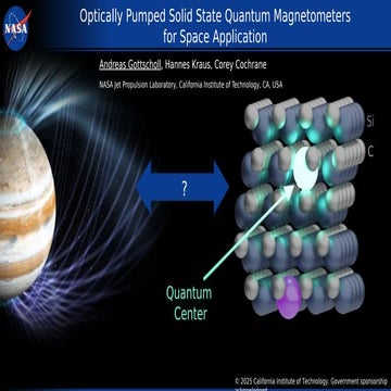 Optically Pumped Solid State Quantum Magnetometers for space ...