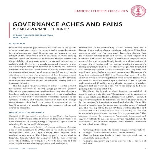 Governance Aches and Pains: Is Bad Governance Chronic? | PDF