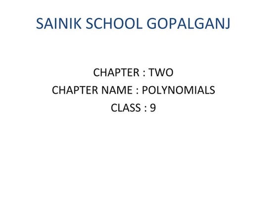 polynomials of class 10th | PPTX