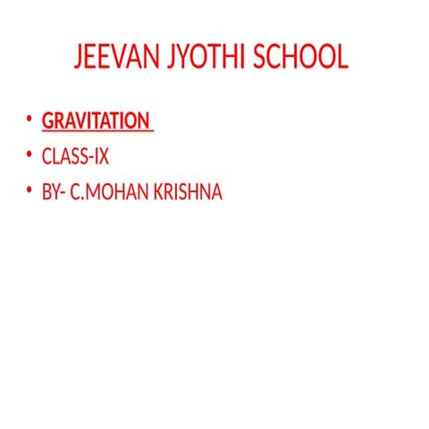 class 9 gravitation ppt New PRESENTATION | PPTX