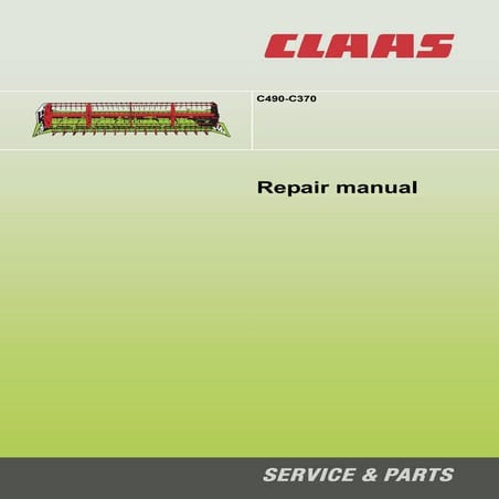 Claas c490 cutter bar service repair manual | PDF