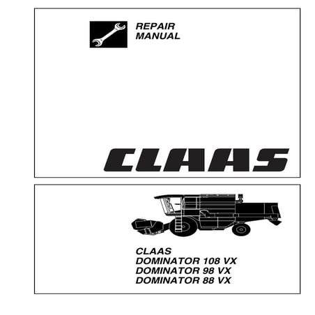 Claas dominator 98 combine (093) service repair manual | PDF