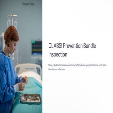 CLABSI Prevention Bundle Inspection with eAuditor Audits & Inspections | PDF