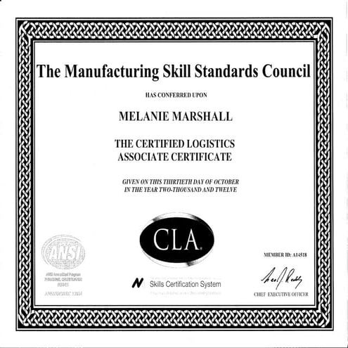 CLA Certified Logistics Associate Certificate | PDF