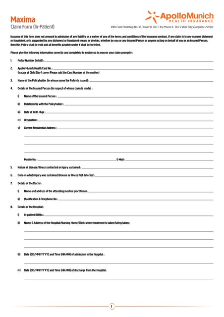 Apollo Munich Optima Restore Brochure | PDF | Health Insurance | Insurance