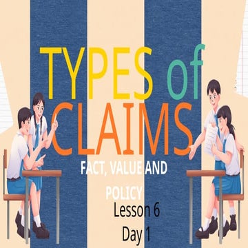 Types ofclaims.pptx grade 8 lessons explicit | PPTX