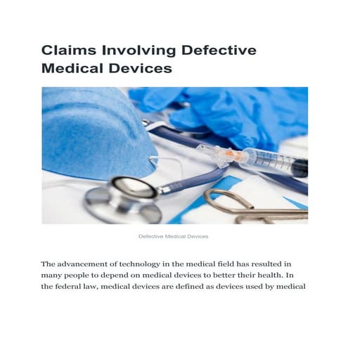 Claims involving defective medical devices | PDF