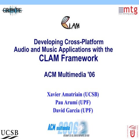 The CLAM Framework | ODP