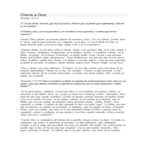 Clama a Dios | DOCX