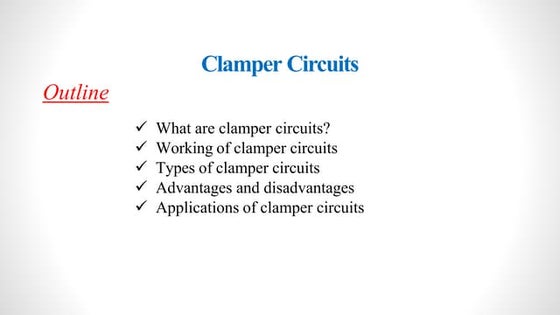 Clipper And Clamper Circuits Ppt