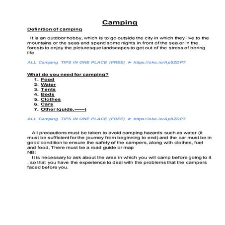 Camping | DOCX