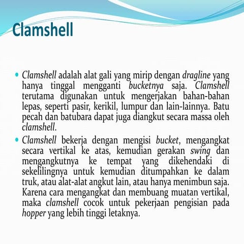 metode konstruksitugas 1 Clamshell | PPTX