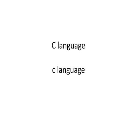 C language | PPT