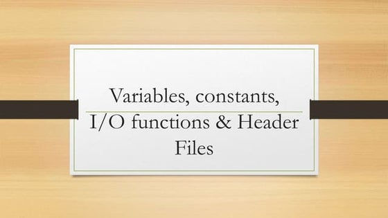 C Language Basics - Programming Fundamentals | PPT C Language Basics - Programming Fundamentals | PPT