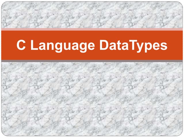 C Language Data Types Ppt