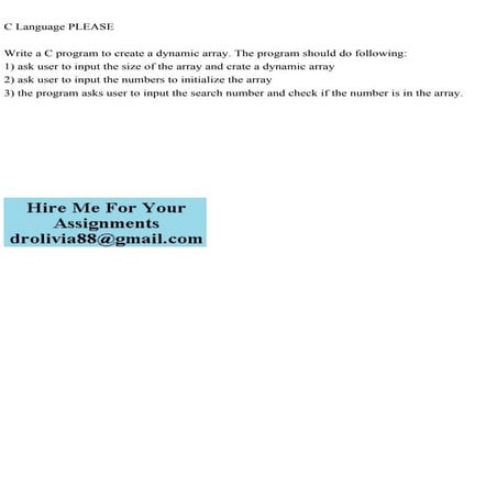 C Language Please Write A C Program To Create A Dynamic Array Tpdf 0665