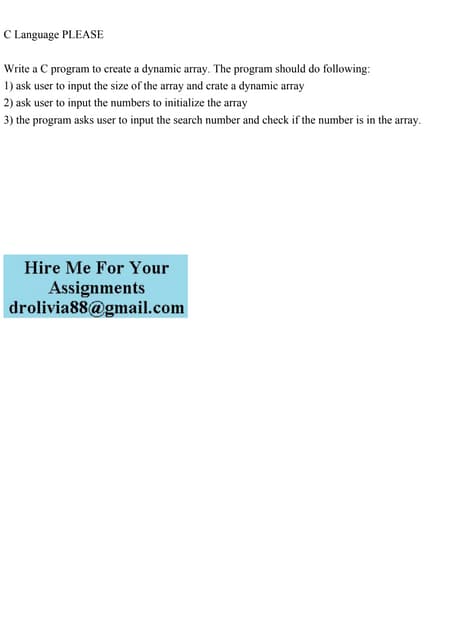C Language Please Write A C Program To Create A Dynamic Array Tpdf 0665