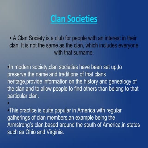 Clan society with examples | ODP