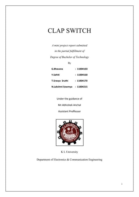 clap switch project | PPTX