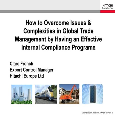 Export Compliance Management Seminar 29 & 31 May 2012: Global Trade ...