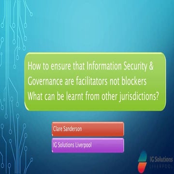 Clare Sanderon, IG Solutions | PPTX