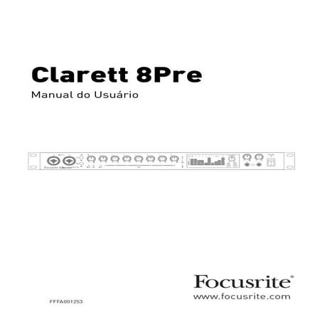 Manual da Interface Thunderbolt FOCUSRITE Clarett 8Pre | PDF