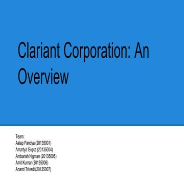 Clariant corporation B2B marketing Case | PPTX