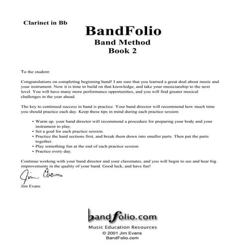 Clarinete método - bandfolio - intermediário | PDF