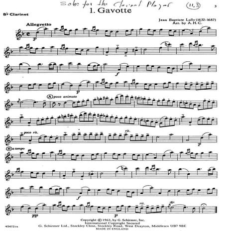 Clarinete partitura - solos clássicos para clarinete soprano sib | PDF